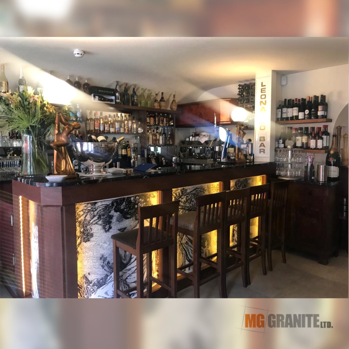 Cosmic Black Granite Bar Countertop in East Sheen - MG Granite Ltd