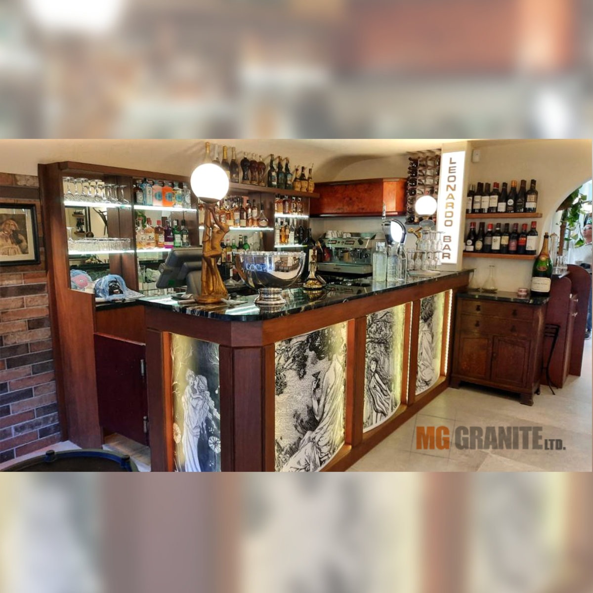 Cosmic Black Granite Bar Countertop in East Sheen - MG Granite Ltd